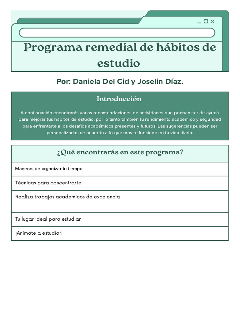 Programa Remedial Habitos de Estudio - 20240527 - 173741 - 0000 | PDF