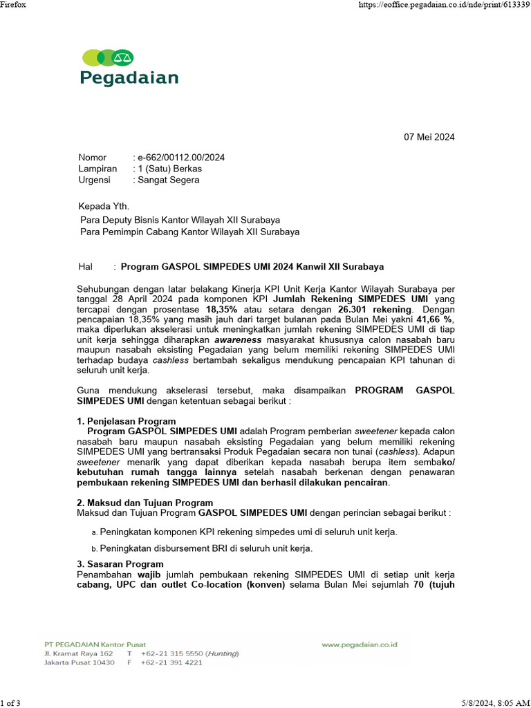 Program GASPOL SIMPEDES UMI 2024 | PDF