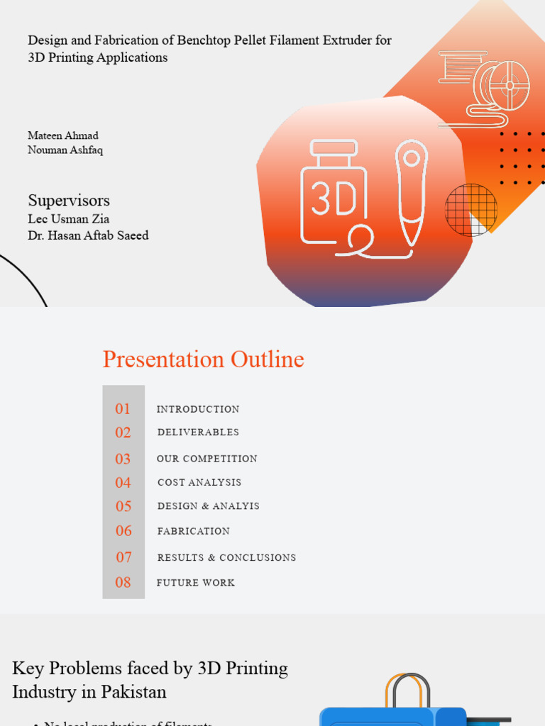 FYP Presentation For Gold Medal | PDF | Recycling | 3 D Printing