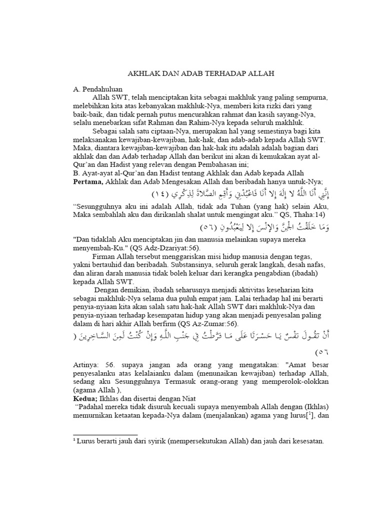 Akhlak Dan Adab Terhadap Allah | PDF | Agama & Spiritualitas
