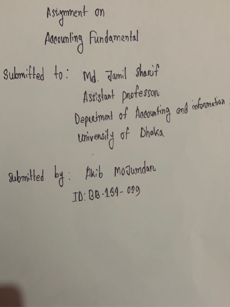 Assignment On Accounting Fundamental | PDF