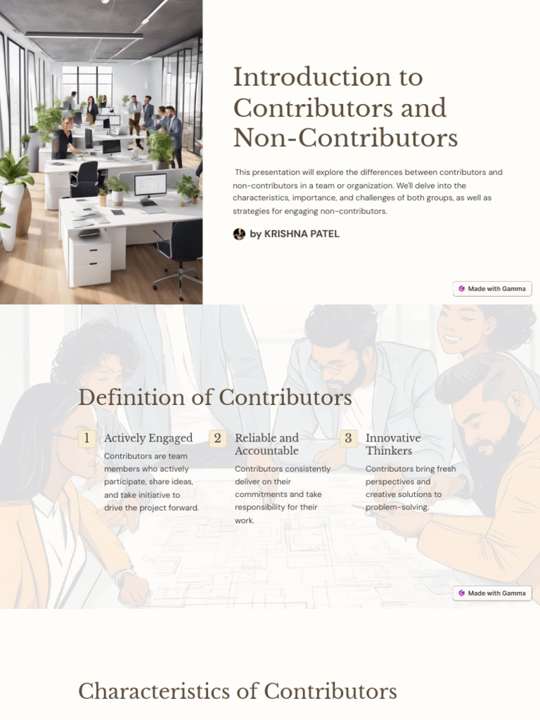 Introduction To Contributors and Non-Contributors: by Krishna Patel ...