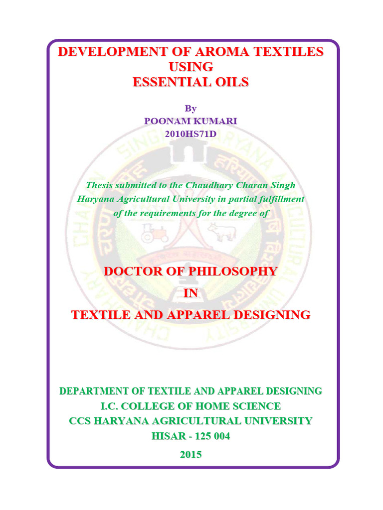 Development of Aroma Textiles Using Essential Oils (PDFDrive) | PDF ...
