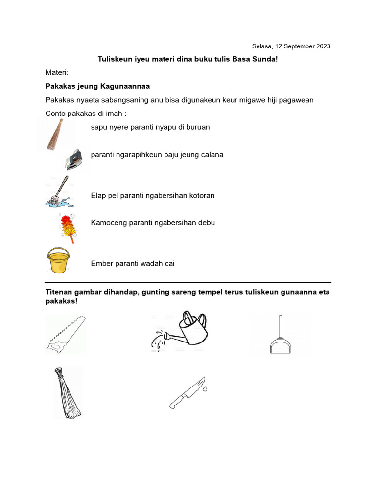 Materi Basa Sunda Pakakas | PDF