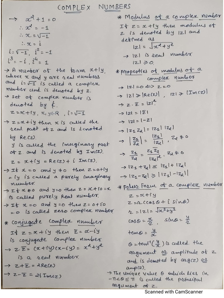 Unit-5 Complex Numbers 12marks | PDF
