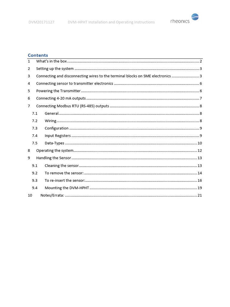 Rheonics DVM Manual | PDF | Electrical Engineering | Manufactured Goods