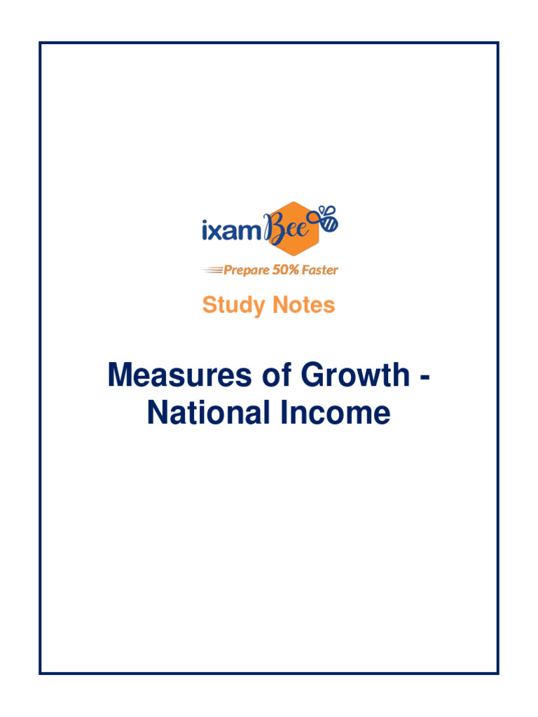 Measures of Growth - National Income: Study Notes | PDF | Gross ...