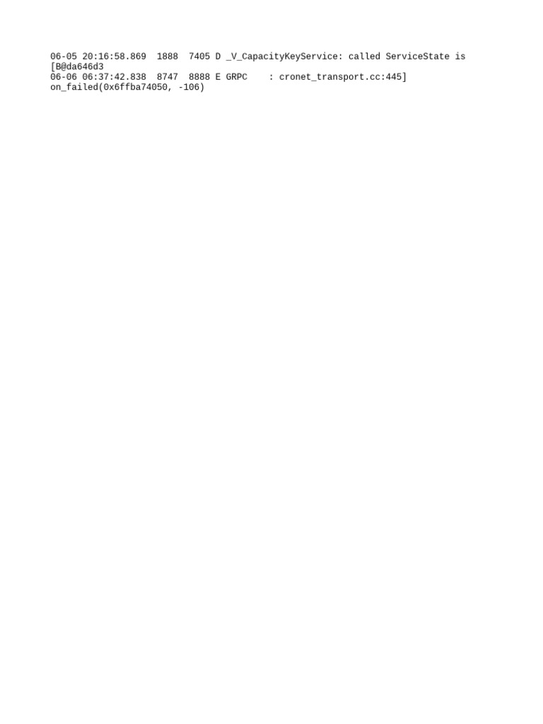 Service State and GRPC Error Log | PDF