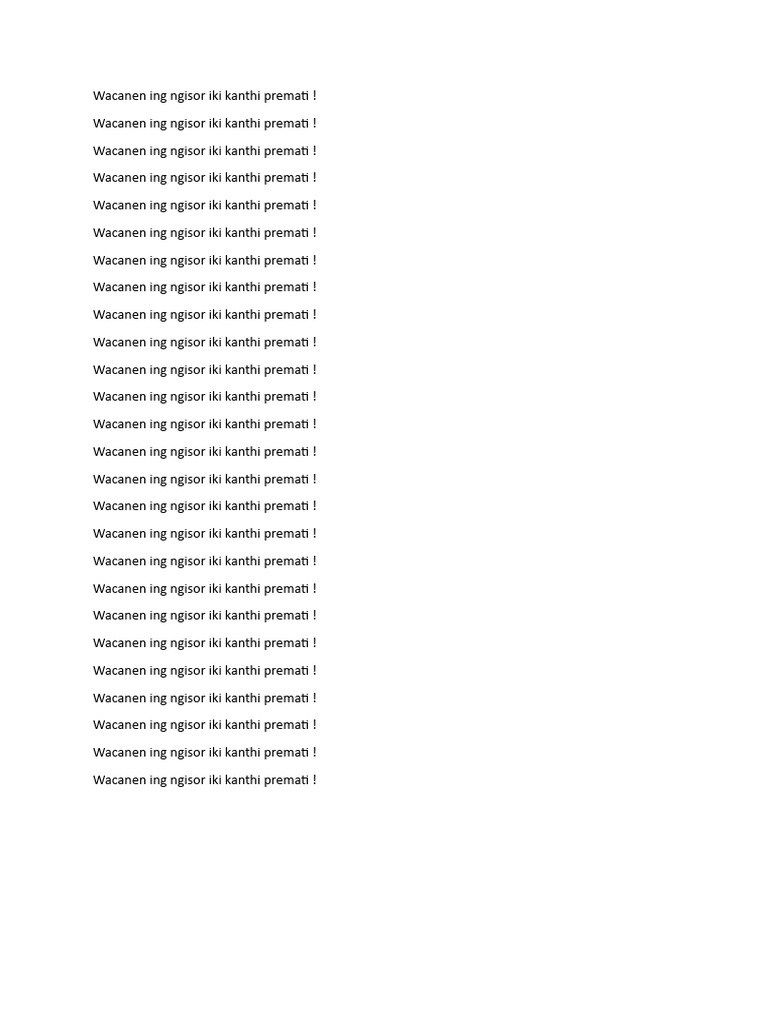 Wacanen Ing Ngisor Iki Kanthi Premati | PDF Wacanen Ing Ngisor Iki Kanthi Premati | PDF