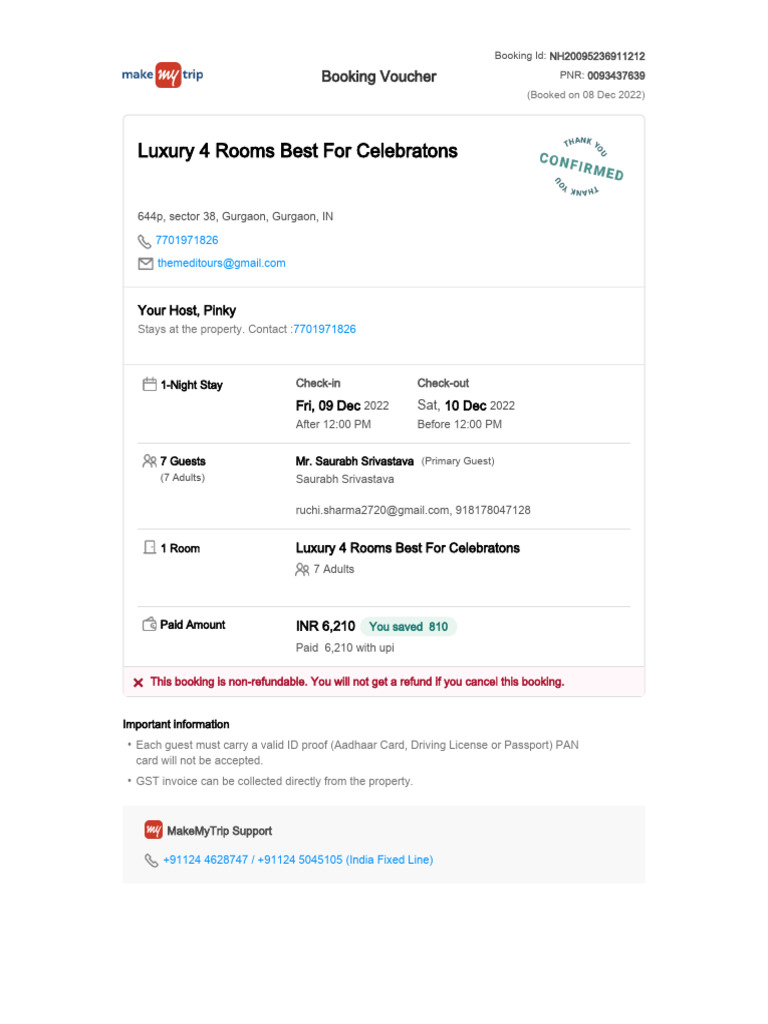 Booking Confirmation Voucher-3 | PDF