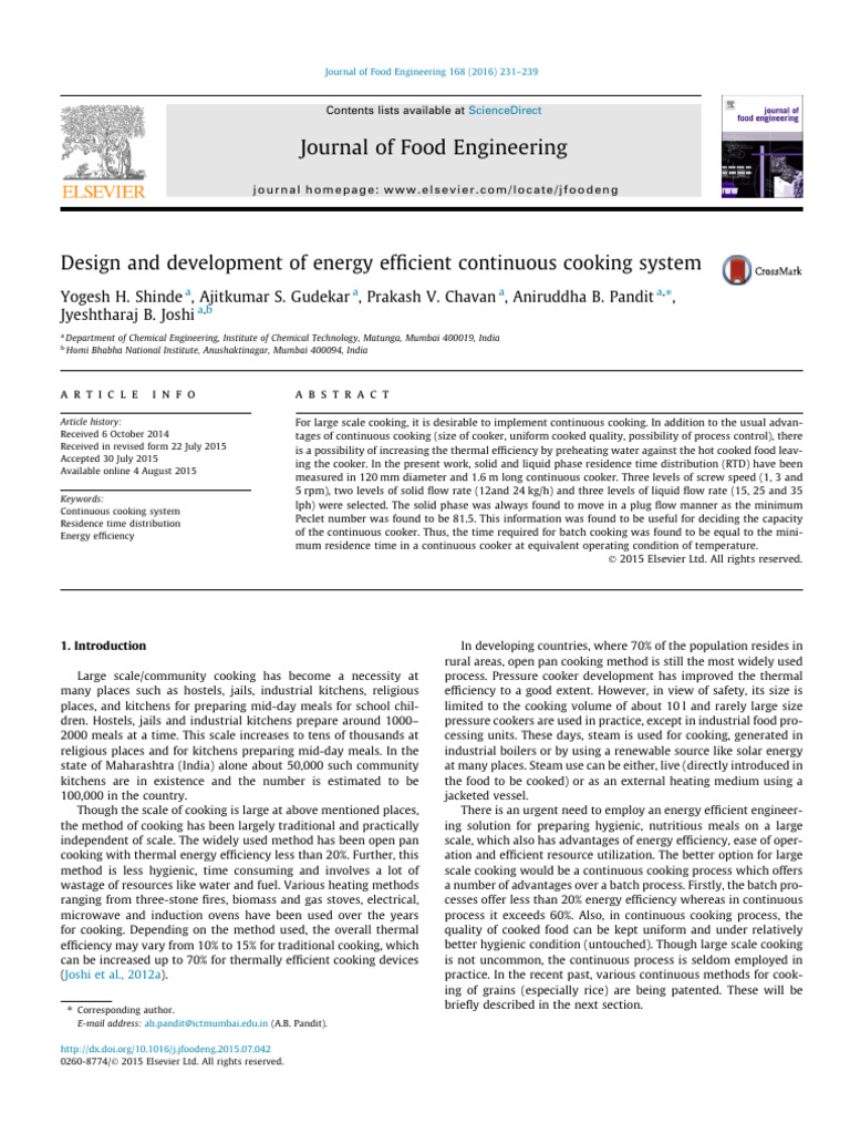 Design and Development of Energy Efficient Continuous Cooking System ...