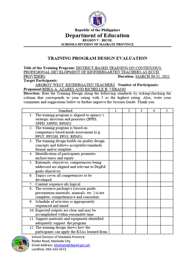 Quame Forms | PDF | Learning | Evaluation