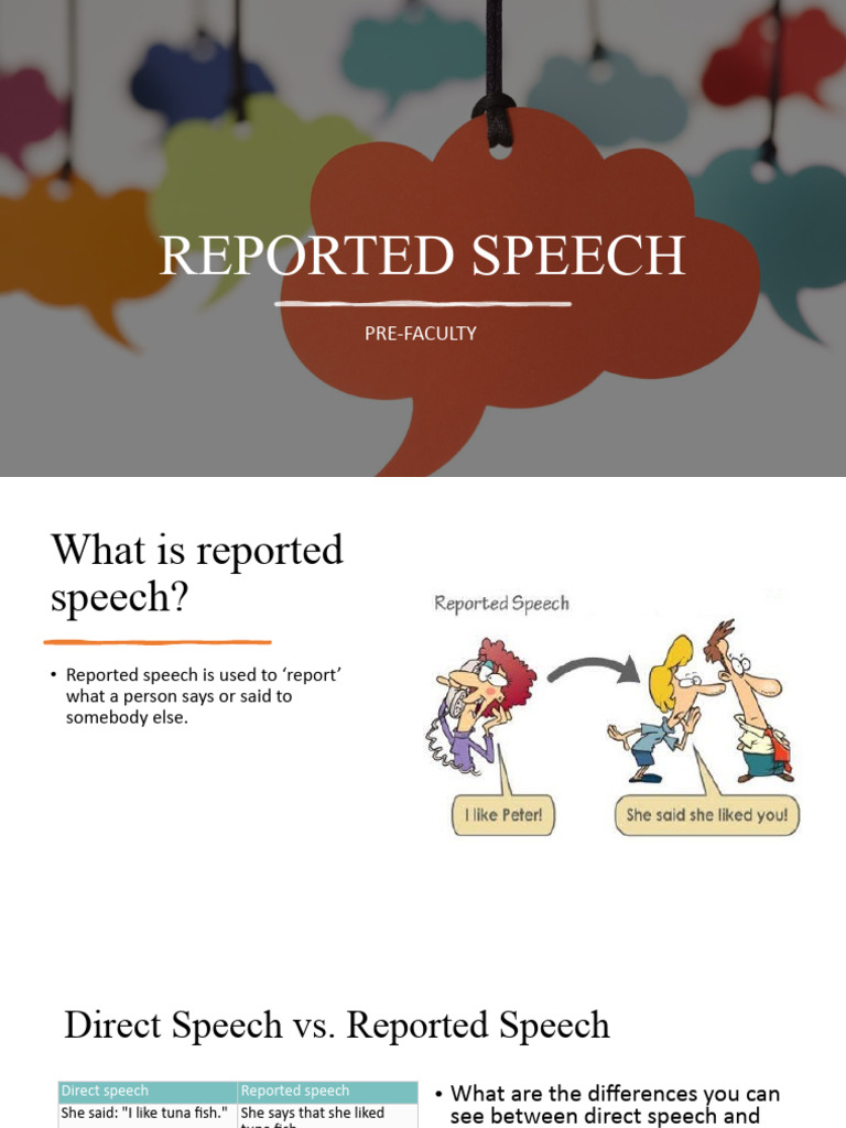 PPT-Reported Speech | PDF | Question | Grammatical Tense