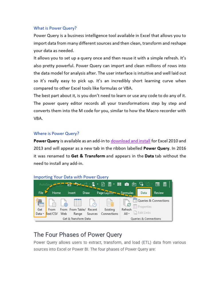 Power Query | PDF | Microsoft Excel | Software
