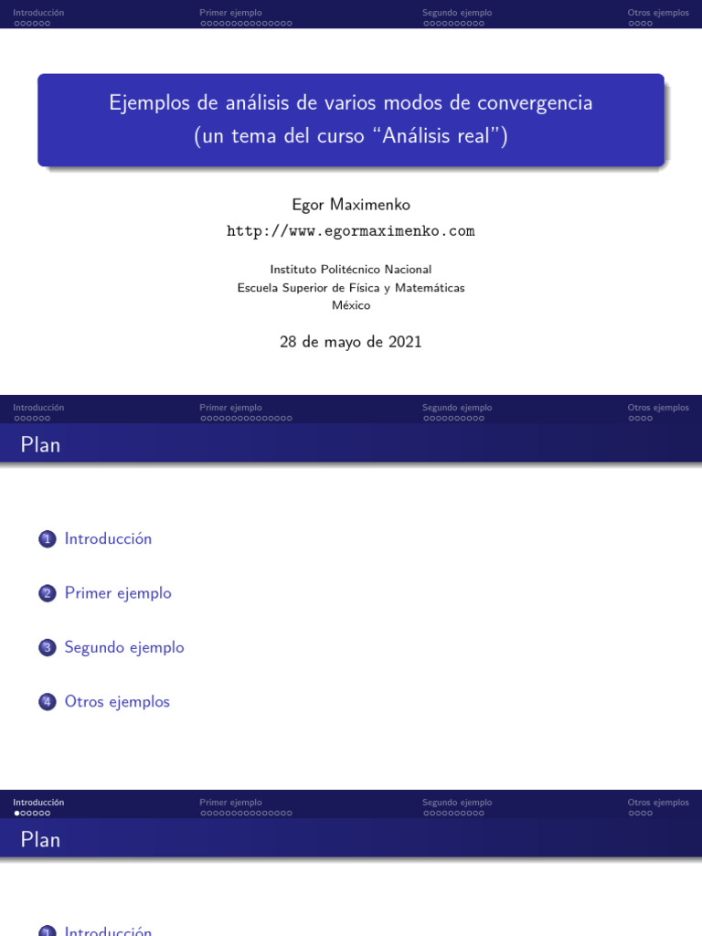 Convergence Examples Presentation Es | PDF | Estructuras matemáticas ...