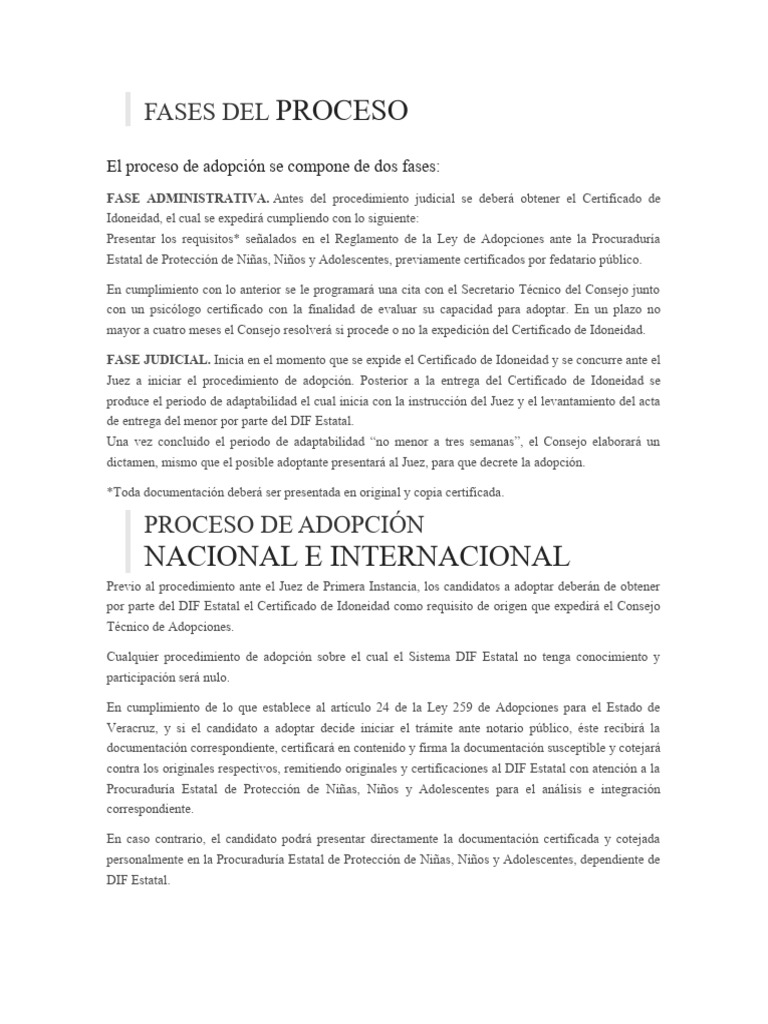 Fases Del Proceso | PDF | Adopción | Gobierno
