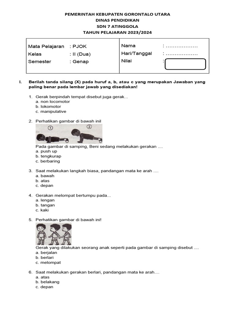 SAS 2 Kelas 2 - PJOK | PDF
