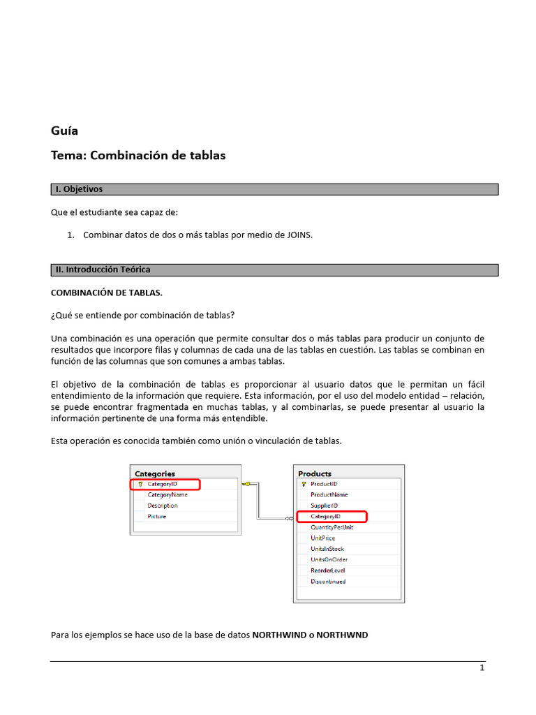 Guia Joins | PDF | SQL | Recuperación de información