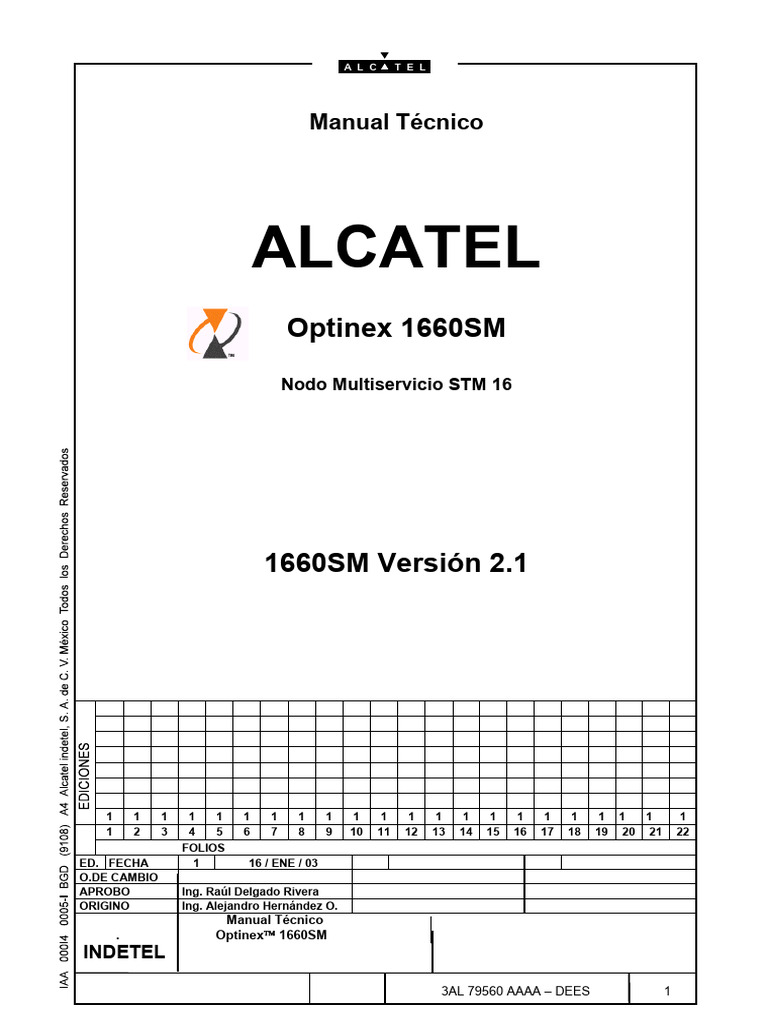 Manual Técnico Alcatel 1660SM | PDF | Software | Telecomunicaciones