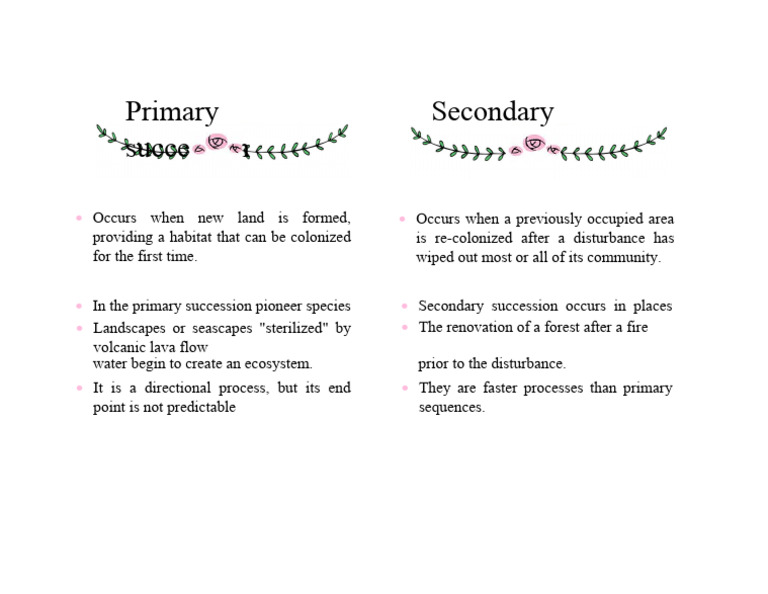 Primary vs. Secondary Succession Explained | PDF | Science & Mathematics