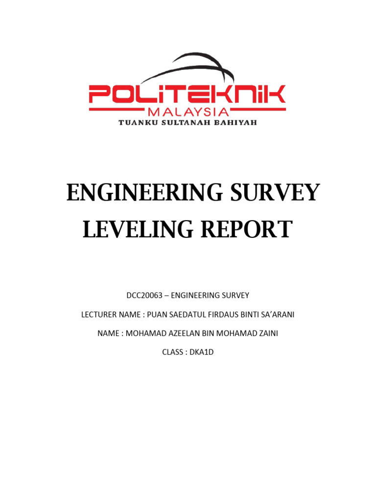 Levelling Report | Download Free PDF | Surveying | Metrology