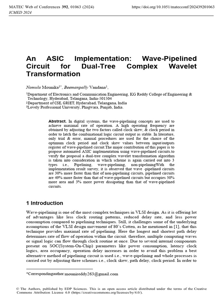 An ASIC Implementation: Wave-Pipelined Circuit For Dual-Tree Complex ... An ASIC Implementation: Wave-Pipelined Circuit For Dual-Tree Complex ...