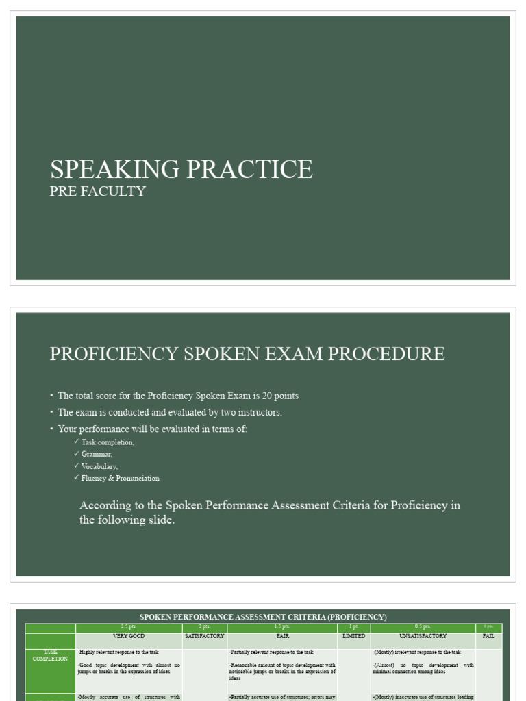 PPT-Speaking Practice | PDF | Communication | Fluency