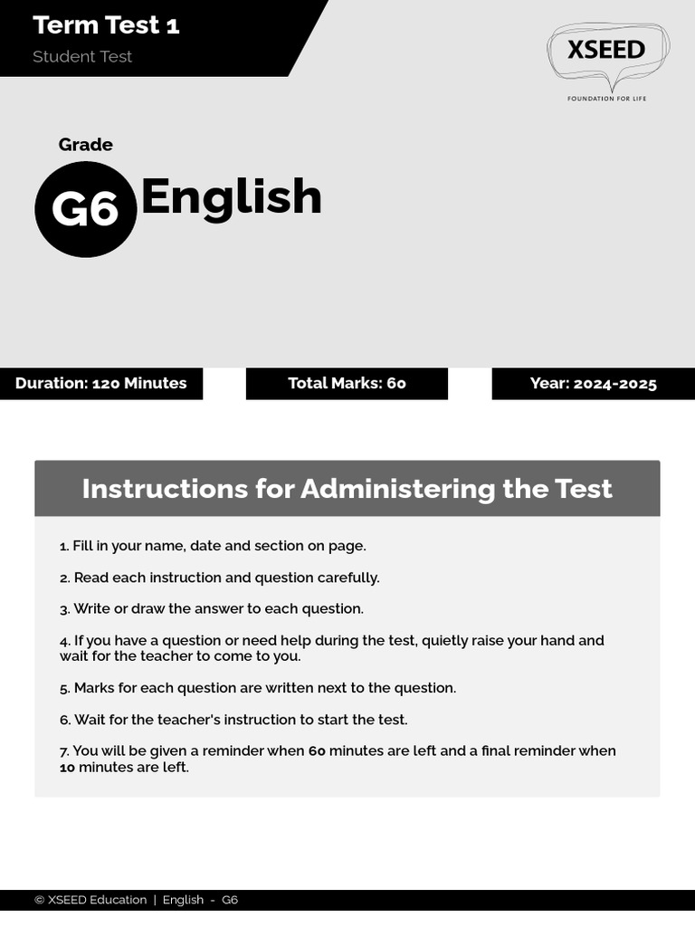 Testing Proficiency Grade 6 English | PDF | Adverb | Linguistics