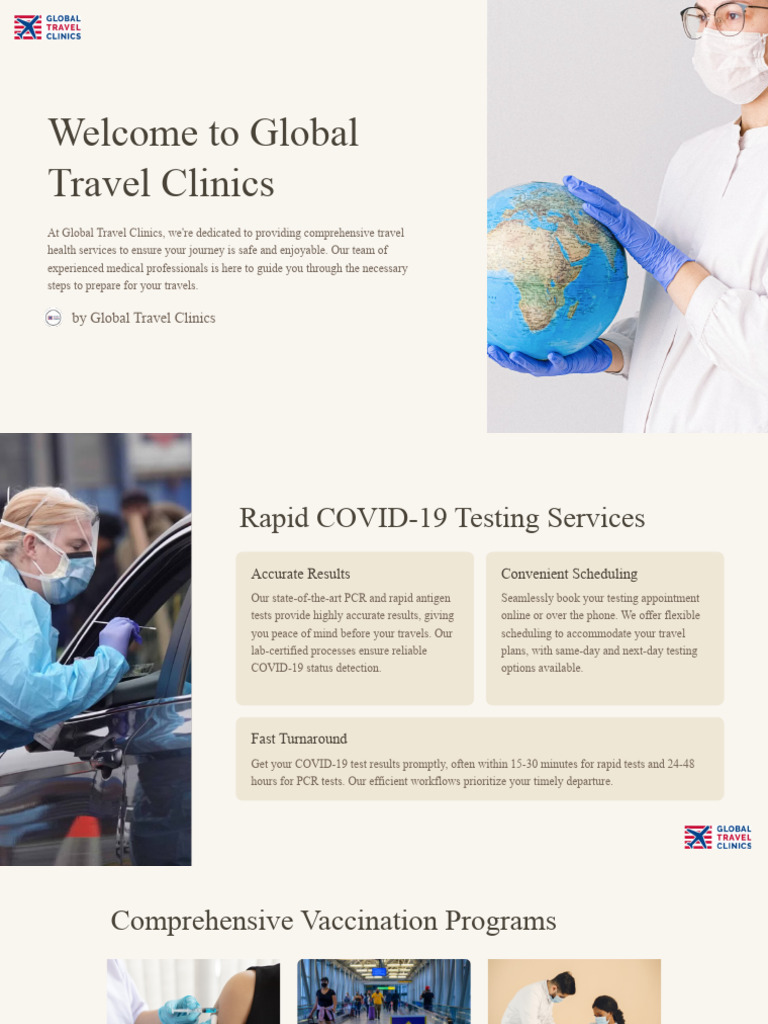 Global Travel Health Services & Testing | PDF | Vaccines | Vaccination