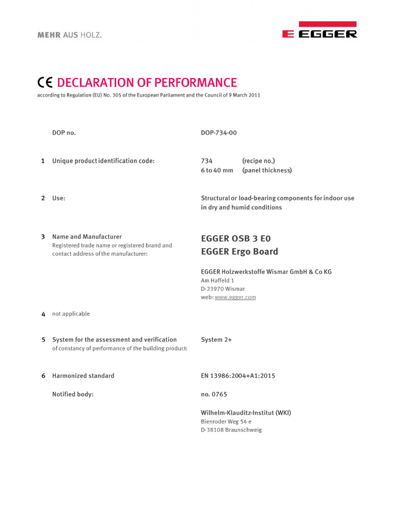 Egger-Dop-734 Osb3e0 en | PDF