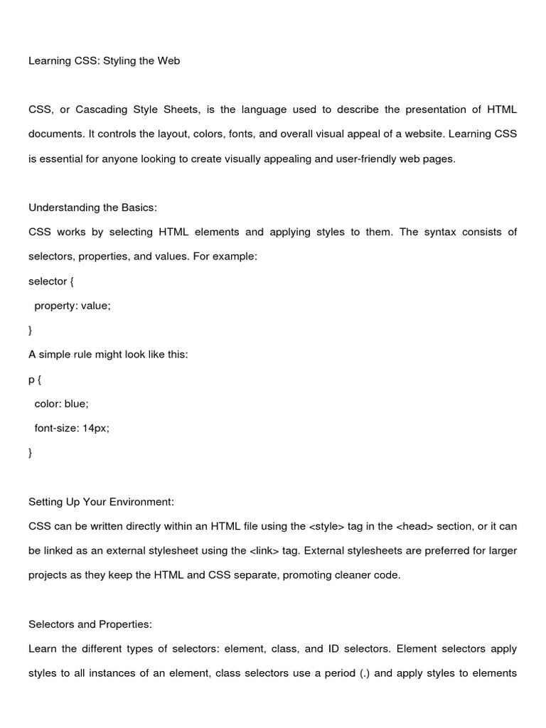 Learning CSS | Download Free PDF | Internet | Text