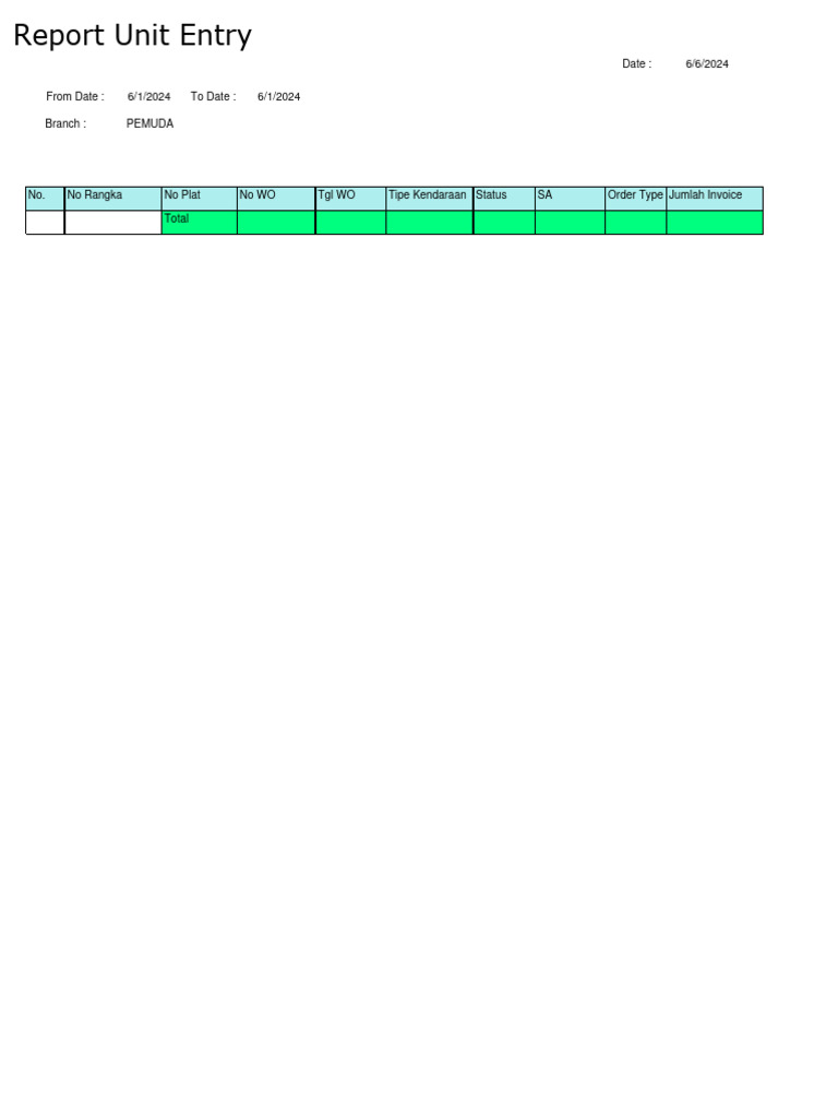 Vehicle Report Entry 2024 | PDF | Finance & Money Management
