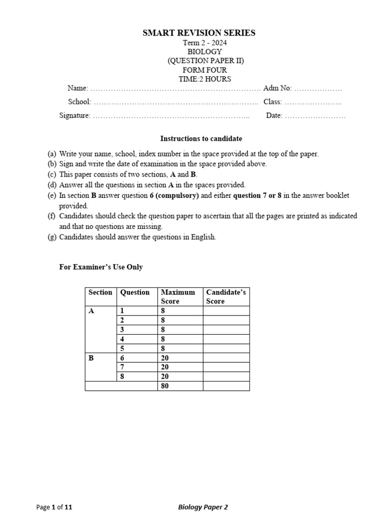 Biology Pp2 Set 2 Download Free Pdf Gene Biology