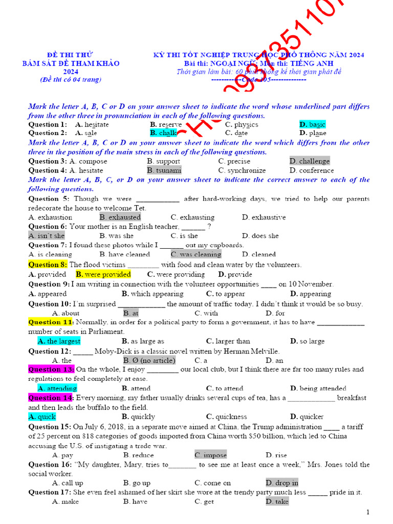 De Chuan Minh Hoa So 05 Key Chi Tietdoc 1600 PDF - Gdrive.vip | PDF