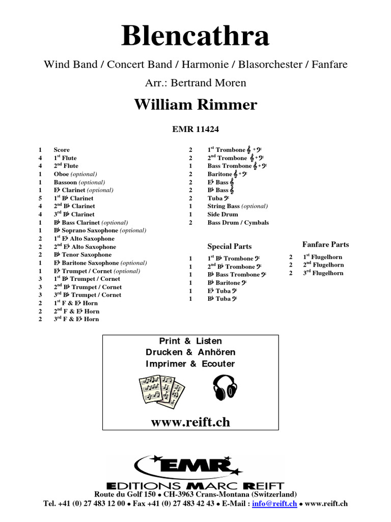 Blencathra: William Rimmer | PDF | Saxophone | Trombone