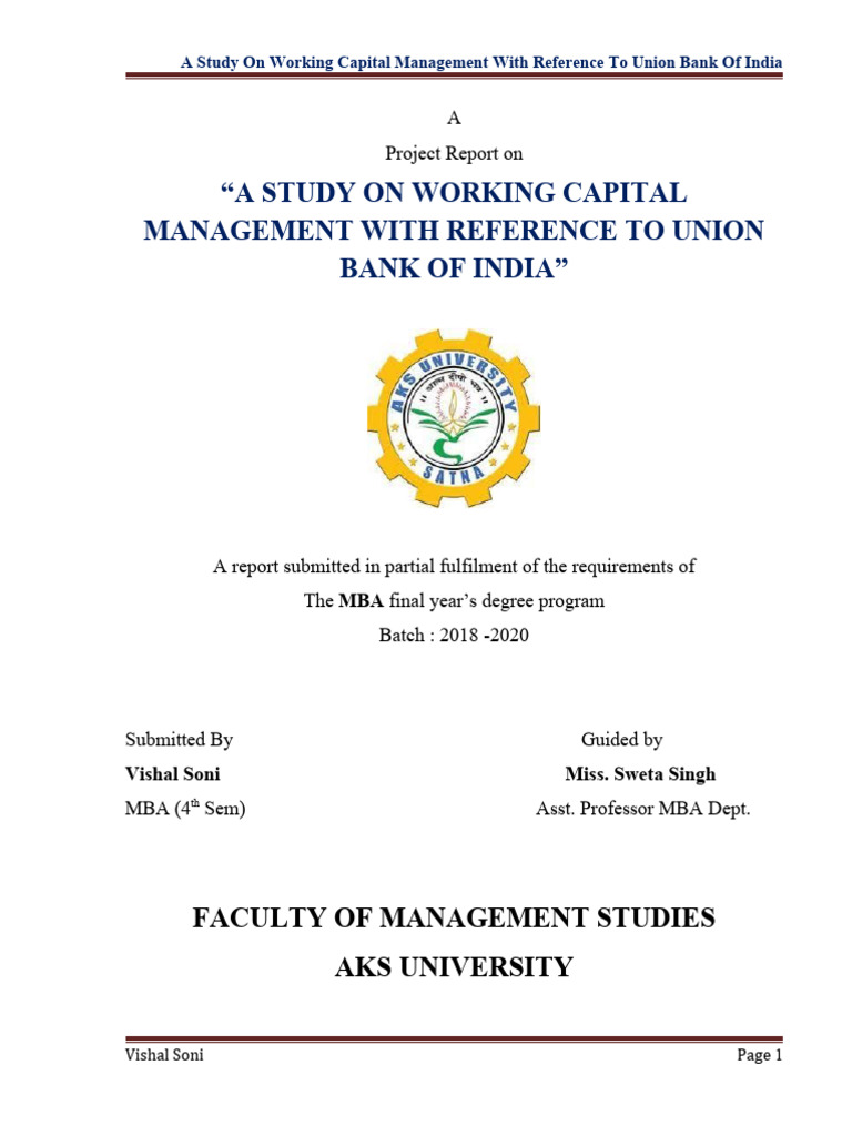 Working Capital Management at UBI | PDF | Working Capital | Banks