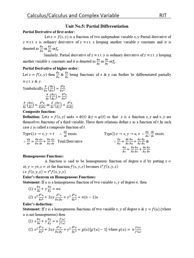 Assignment No. 5 - Partial Diffrentiation (Group B) | PDF | Derivative | Function (Mathematics)