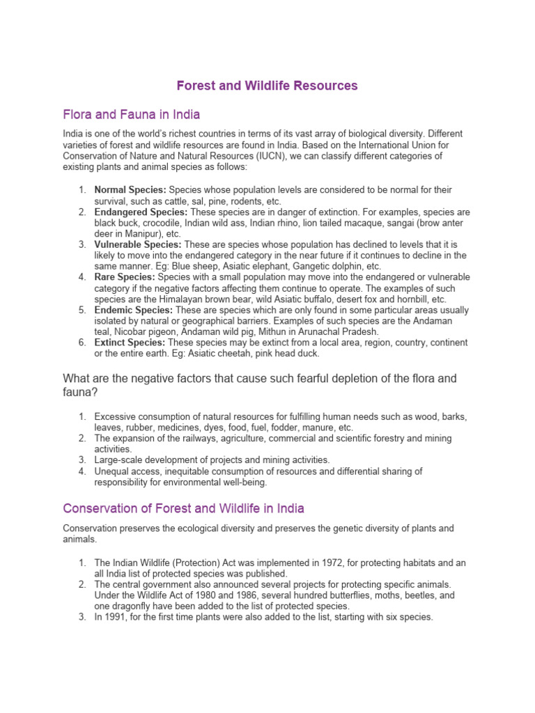 Overview of Forest and Wildlife Resources | PDF | Forests | Biodiversity