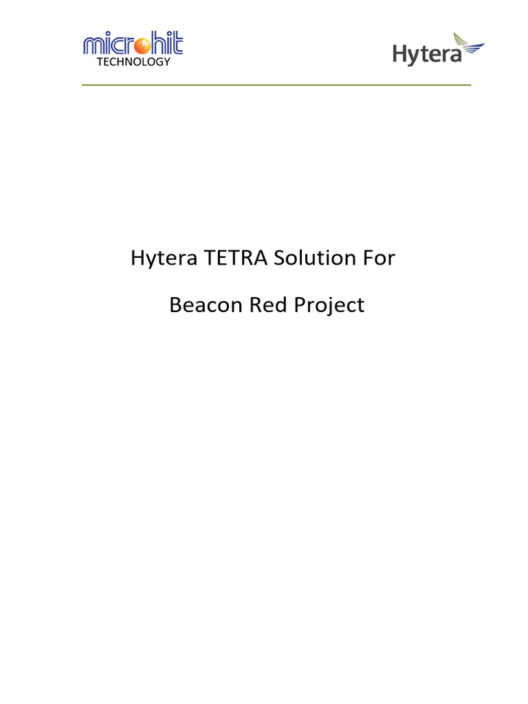 Hytera TETRA Solution Specification | PDF | Computer Network | Session Initiation Protocol