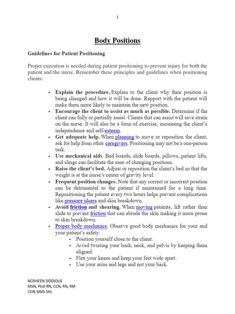 Body Positions | Download Free PDF | Anatomical Terms Of Motion ...