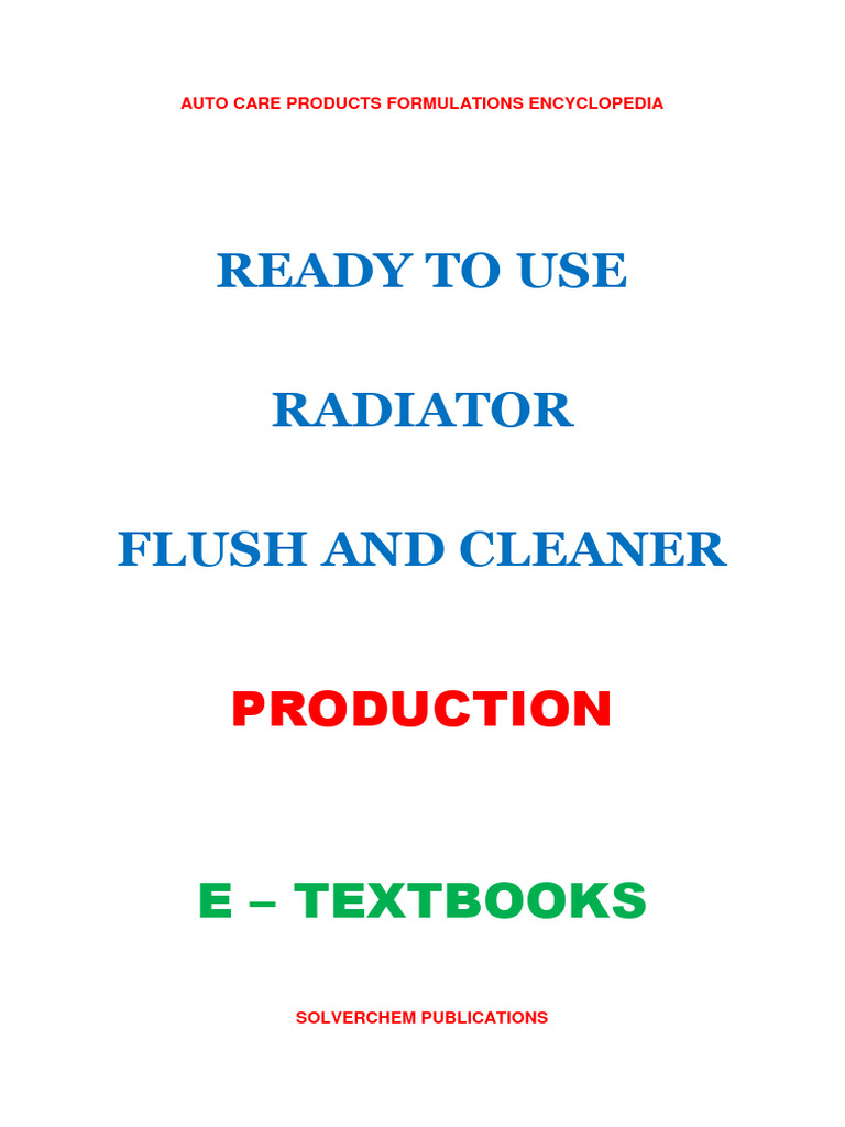 Radiator Flush and Cleaner Formulations | PDF | Sodium | Mixture
