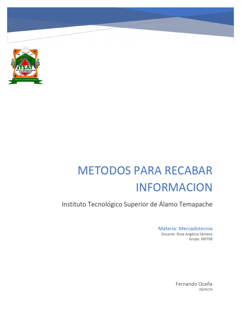 Métodos para Recabar Información | PDF | Experimentar | Método científico