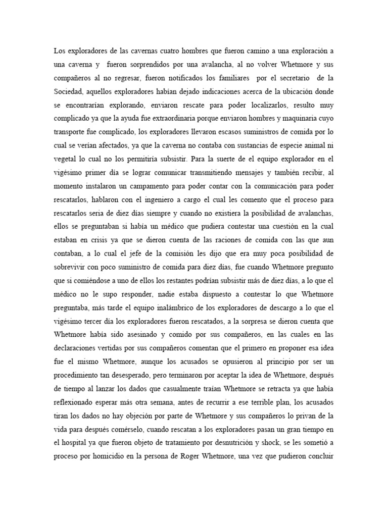 Homicidio en caverna: caso Whetmore | PDF | Homicidio