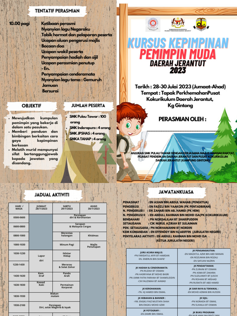 Contoh Pamplet Kem Kepimpinan Pemimpin Muda | PDF