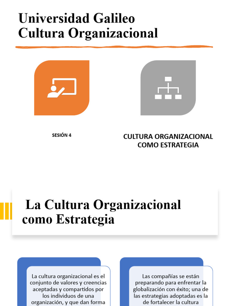 Sesi N 4 Cultura Organizacional Como Estrategia | PDF | Cultura organizacional | Comportamiento