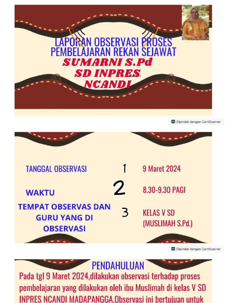 OBSERVASI DAN LEMBAR PE NILAIAN SUMARNI S.PD | PDF