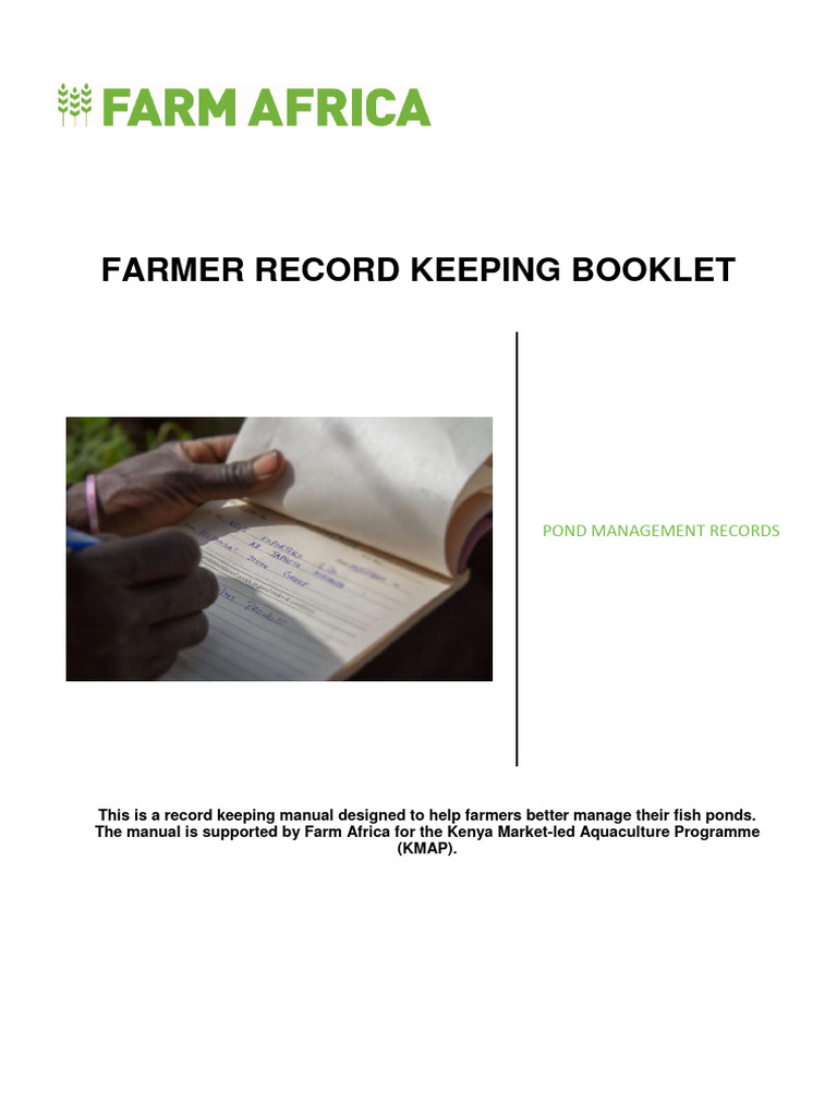 Fish Farming Record Keeping Guide | PDF | Prices | Economies
