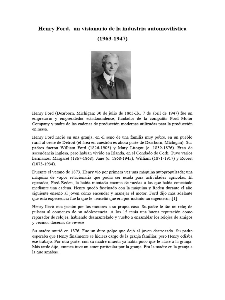Henry Ford | PDF | Ingeniería