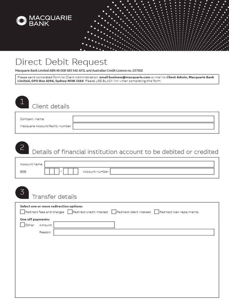 Direct Debit Request | Download Free PDF | Banks | Debit Card