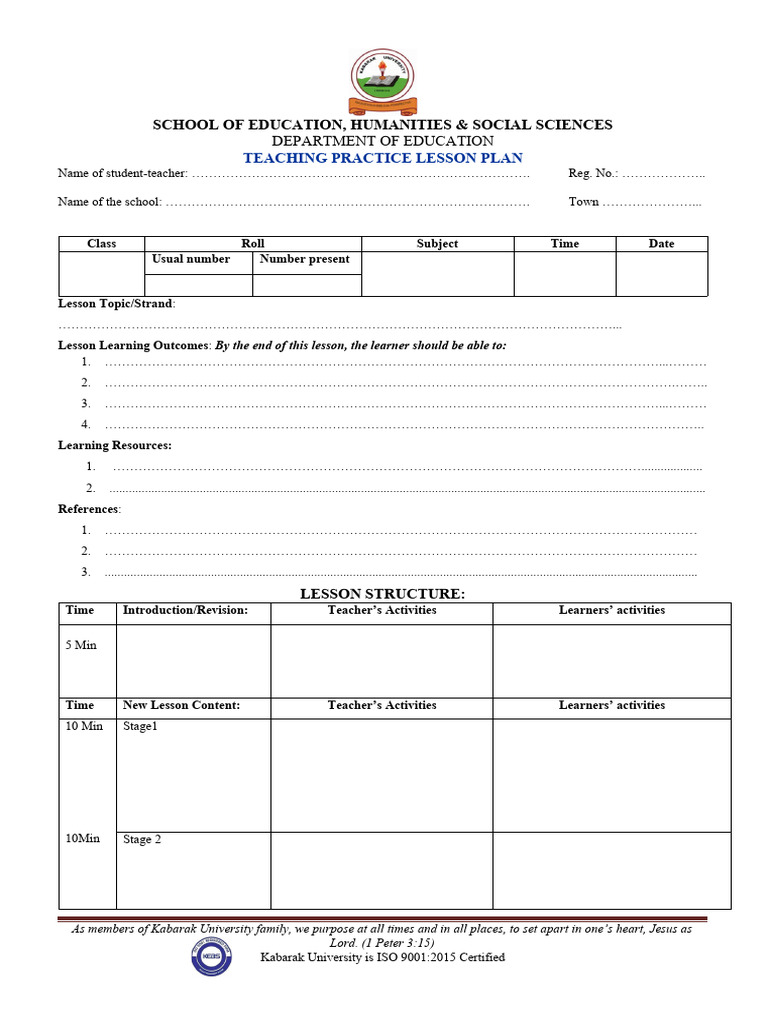 Lesson Plan Template (1) | PDF | Lesson Plan | Human Communication